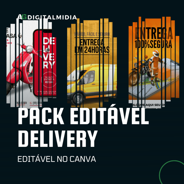 Pack de Imagens Tema Delivery Editável no Canva - AG DIGITAL MIDIA
